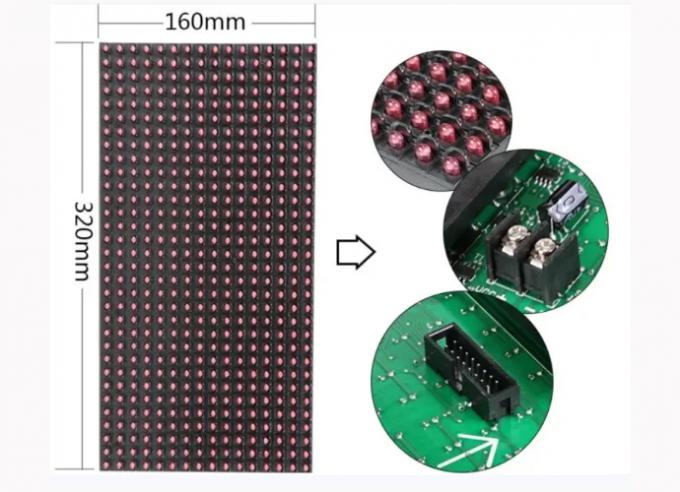32*16 Pixel LED Module P10 DIP Outdoor Single Red 320*160mm Led Display ...