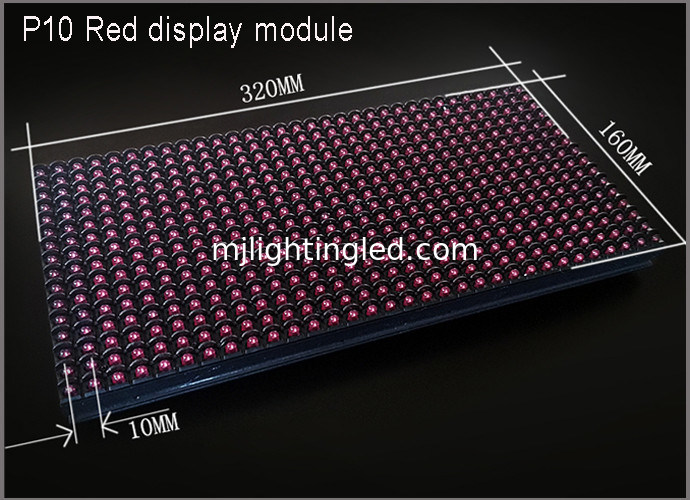 Semi-outdoor P10 red color LED scrolling message moving signs wall ...