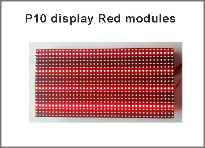 320*160mm 32*16pixels P10 Semi-Outdoor red led module for single red ...