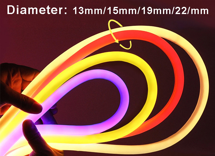 220V LED Neon Tube Light Round D13mm 15mm 19mm 22mm Flexible Neon Strip ...